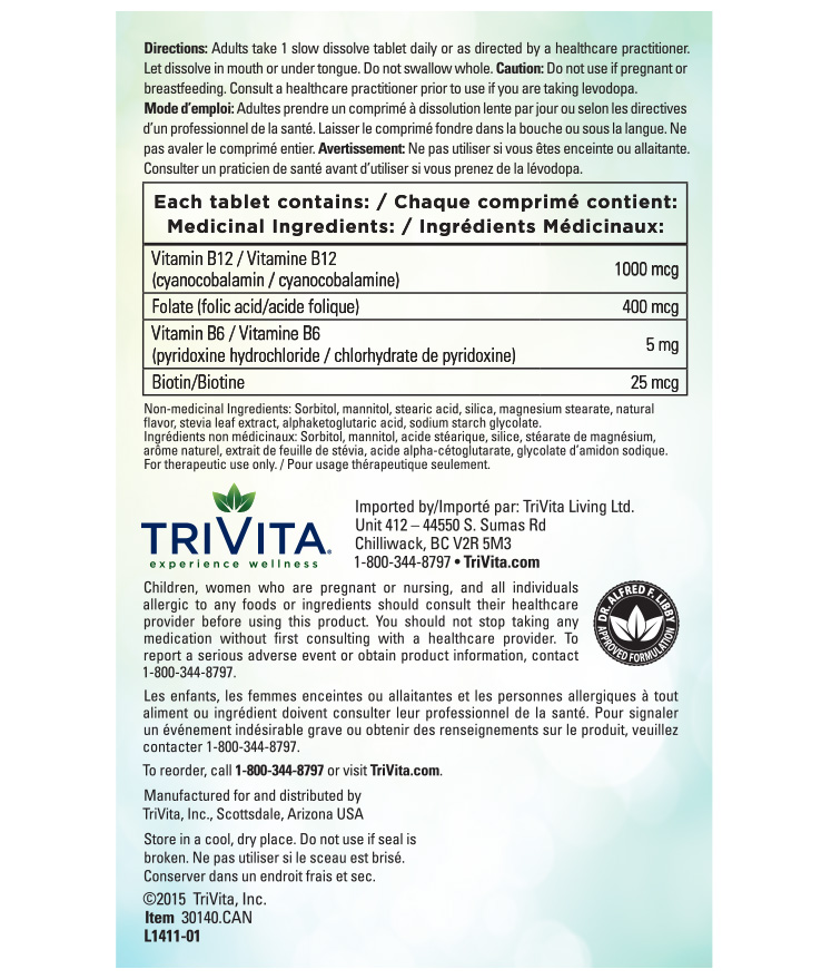 Alfred Libby’s Slow Dissolve B12 | Products | Trivita – TriVita ...